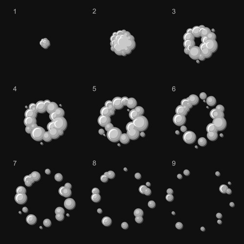 Cartoon Smoke Explosion Animation Frames Vector Image