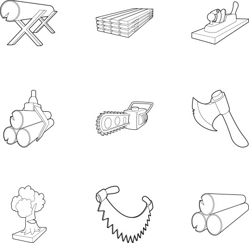 Deforestation Isolated Drawn Vector Images (over 160)