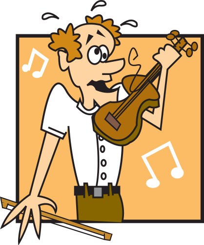 Play violin isolated cartoon Royalty Free Vector Image