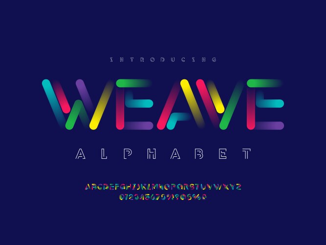 Colorful gradient font effect Royalty Free Vector Image