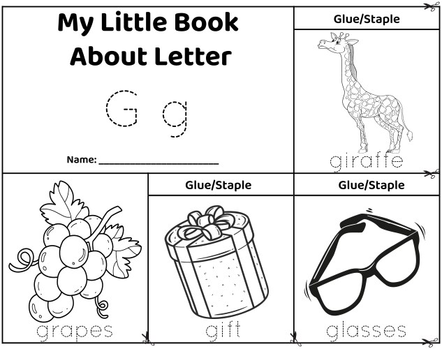 My little book about letter aa Royalty Free Vector Image