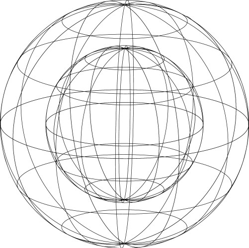 Sphere globe imaginary lines symbol design Vector Image