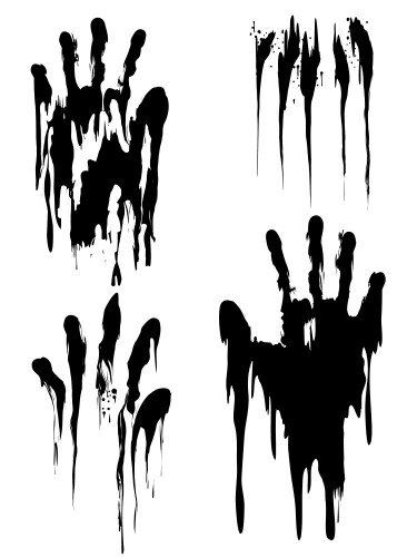 Bloody handprint horror dirty scary blood Vector Image