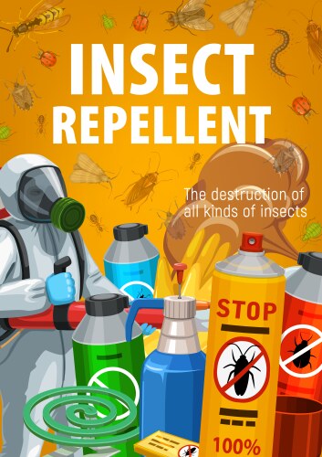 Mosquito and pest control banner Royalty Free Vector Image
