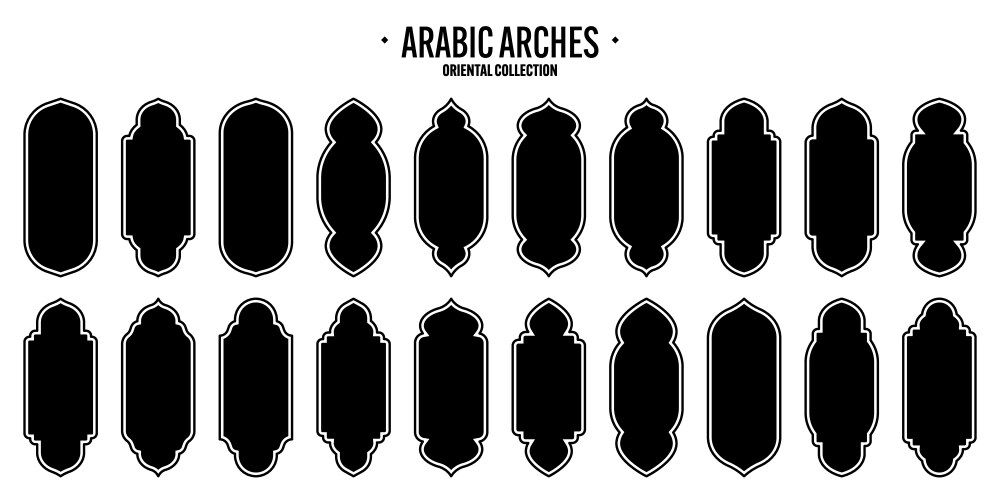 Islamic shapes ramadan window frame design Vector Image