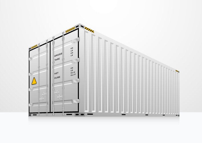 White cargo container 3d classic Royalty Free Vector Image
