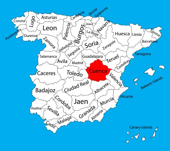 Murcia map spain province administrative Vector Image