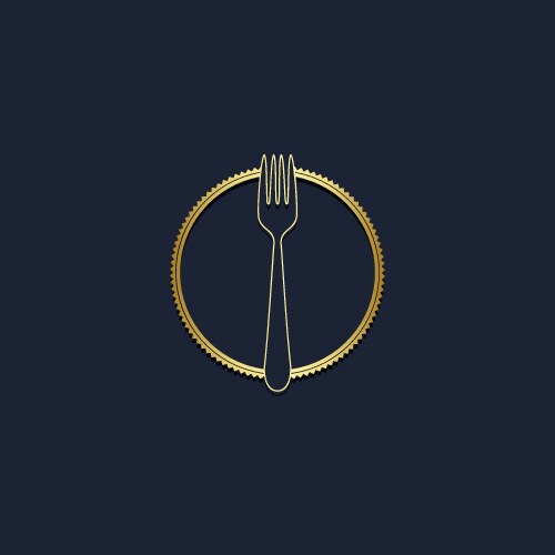Chef cook food gold logo Royalty Free Vector Image