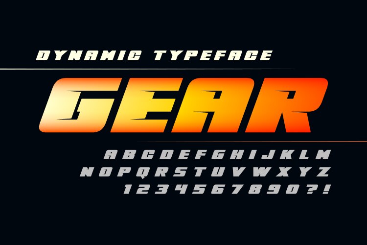Dynamic alphabet design typeface letters Vector Image