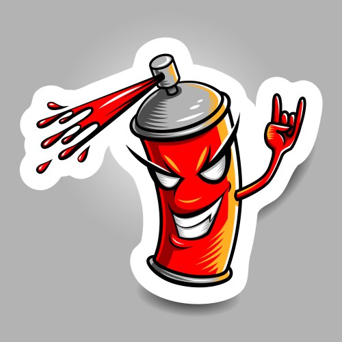 Graffiti spray monster Royalty Free Vector Image