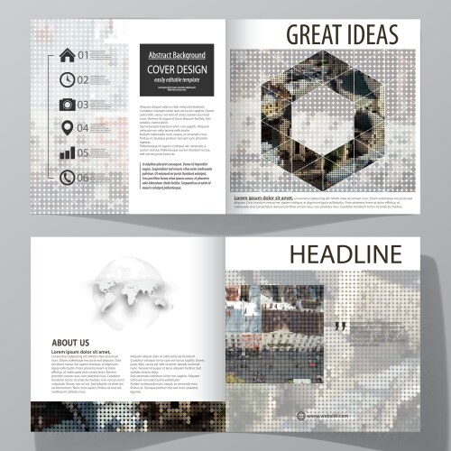 Business templates for square design bi fold Vector Image