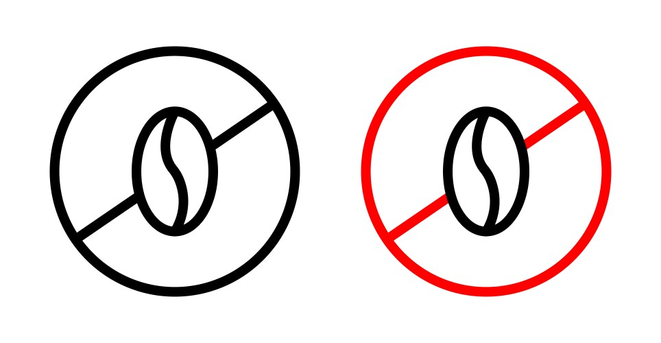 Caffeine free icon set zero coffee Royalty Free Vector Image