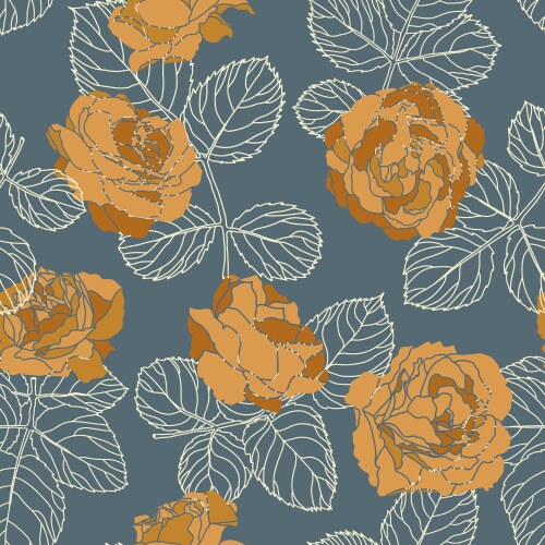 Seamless pattern with graphic red roses Royalty Free Vector