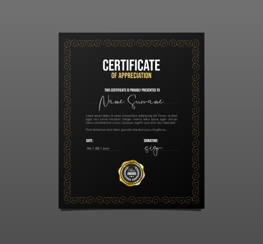 Professional certificate template diploma Vector Image