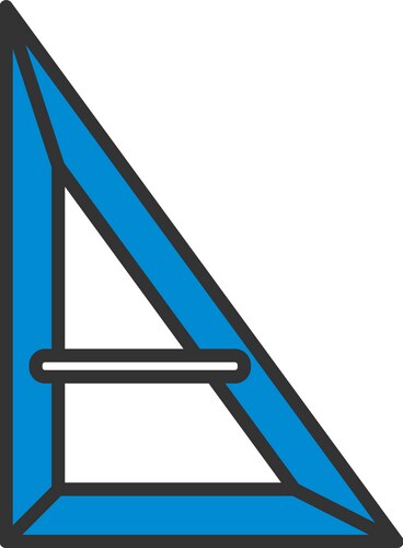 Triangle dimensions concept colored icon or symbol