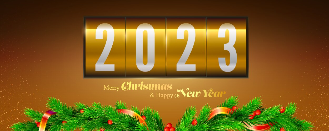 Countdown clock with numbers 2023 new year poster Vector Image