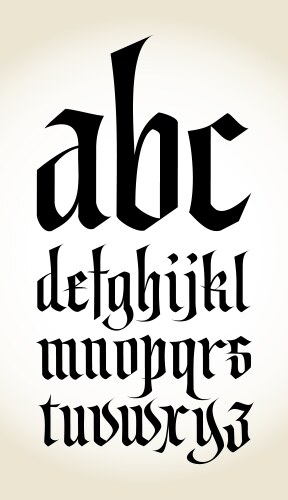 Gothic font alphabet Royalty Free Vector Image