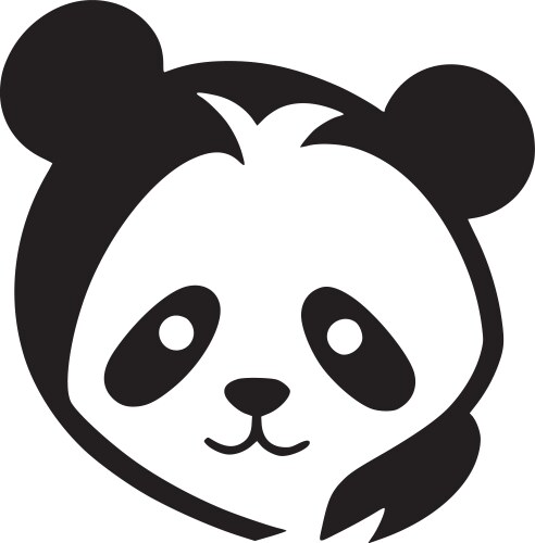 Panda - minimalist and simple silhouette Vector Image