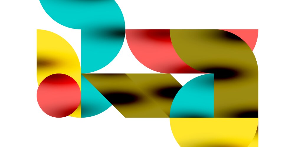 Tech minimal circular shapes geometric art Vector Image