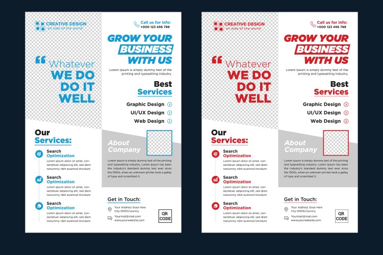 Business corporate flyer template clean design Vector Image