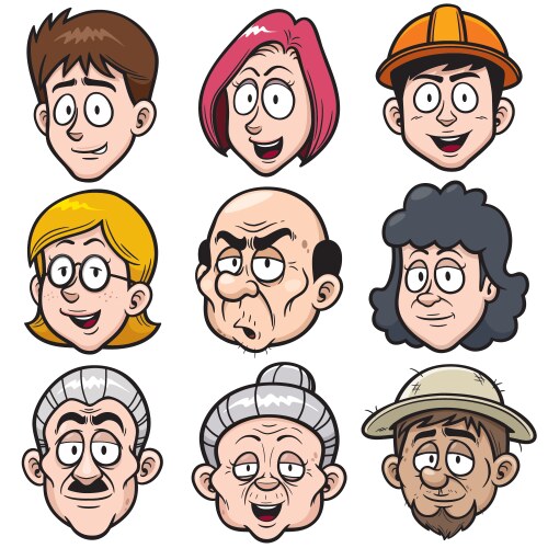 Family faces theme image 1 Royalty Free Vector Image