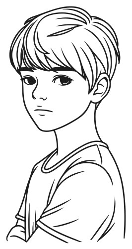 Man boy and husband line art drawing design Vector Image