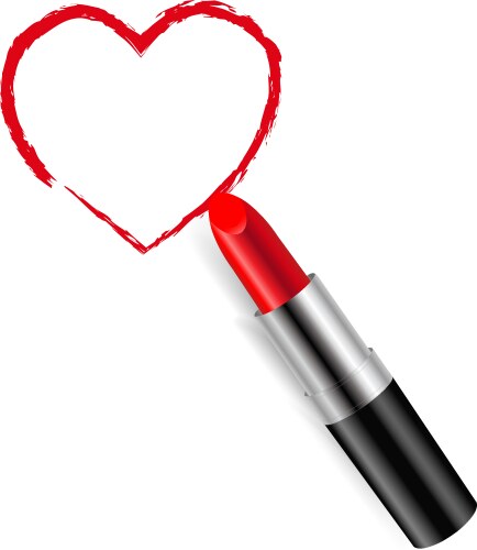 Bright red lipstick isolated on white background Vector Image