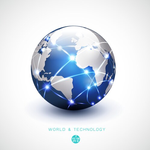 Logo global network worldwide Royalty Free Vector Image