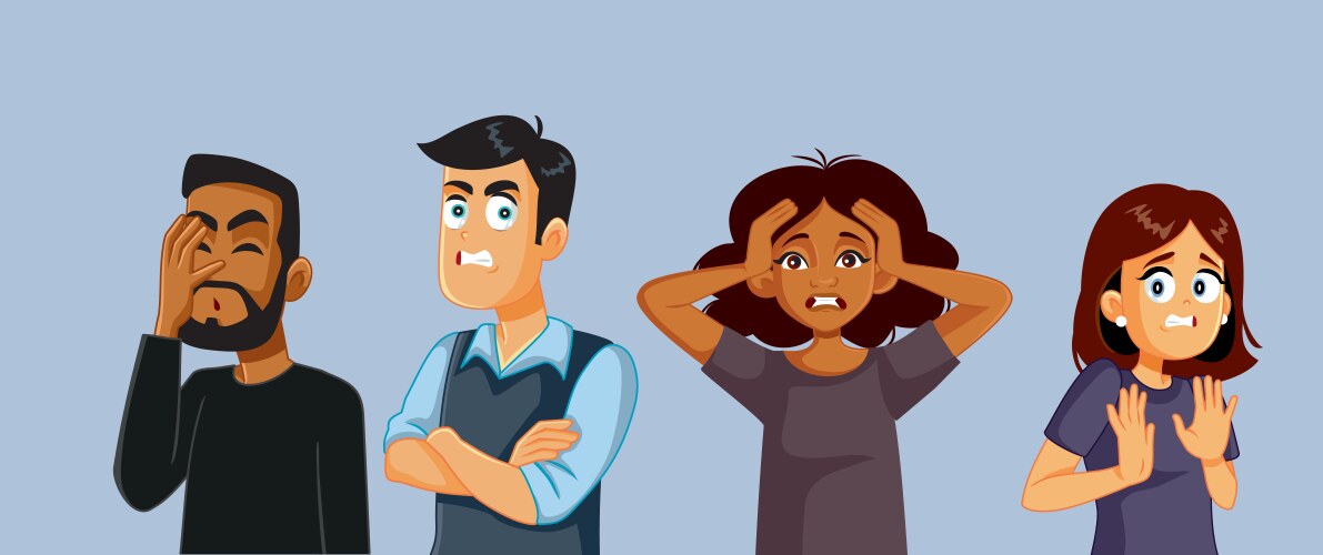 Group Cartoon People Angry Vector Images (over 1,700)