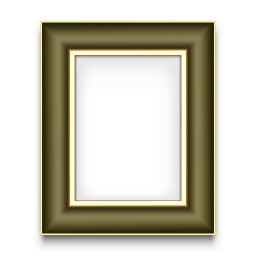 Wooden rectangular 3d photo frame with shadow Vector Image