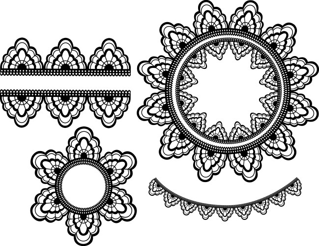 Set of lace elements Royalty Free Vector Image