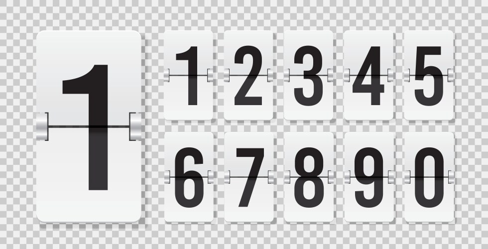 Mechanical scoreboard numbers Royalty Free Vector Image