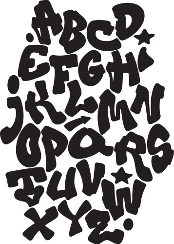 Hand lettering graffiti font with decorations Vector Image