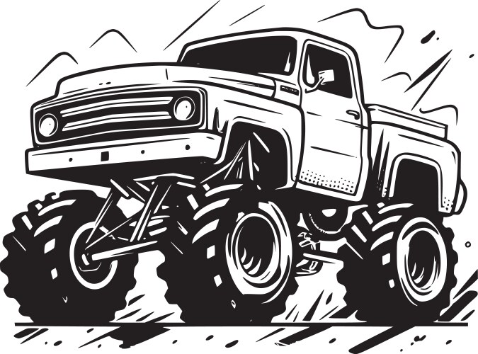 Monster truck outline Vector Images & Graphics for Commercial Use ...