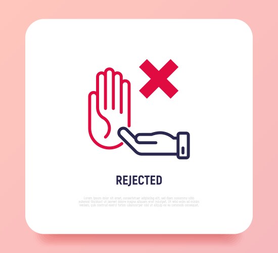 Employee or profile rejected thin line icon cross Vector Image