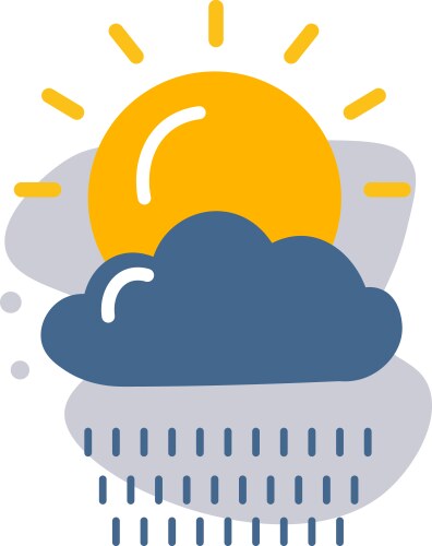 Cute cartoon sun with clouds Royalty Free Vector Image