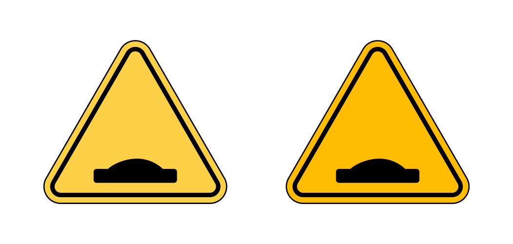 Caution speed ramps sign icon set warning Vector Image