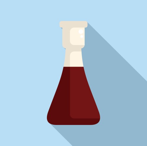 Conical flask containing liquid for scientific Vector Image