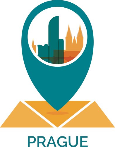 Czech republic prague map city pin point Vector Image