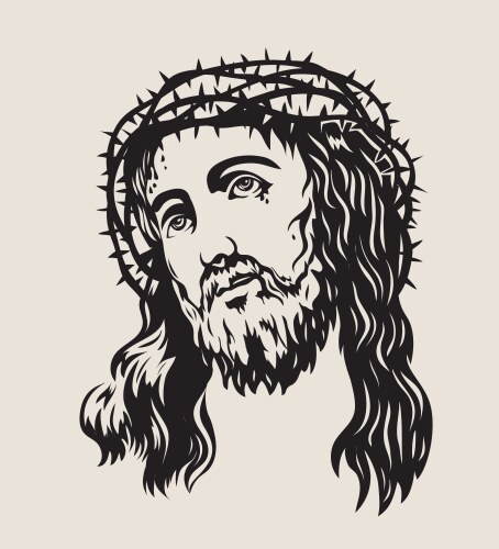 Graphical face of jesus Royalty Free Vector Image