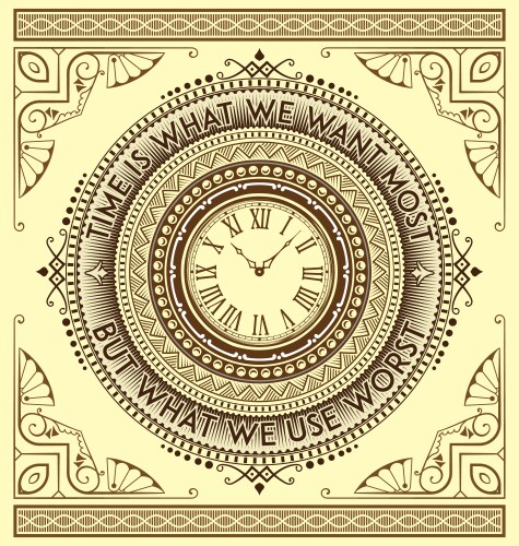 Vintage clock Royalty Free Vector Image - VectorStock
