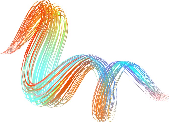 Colorful flow brush stroke ribbon isolated line Vector Image