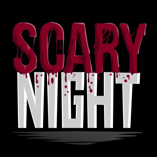 Scary night lettering Royalty Free Vector Image