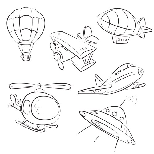 Color air transport coloring page for kids Vector Image