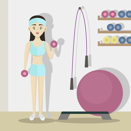 Cute woman cartoon exercing yoga sport standing Vector Image