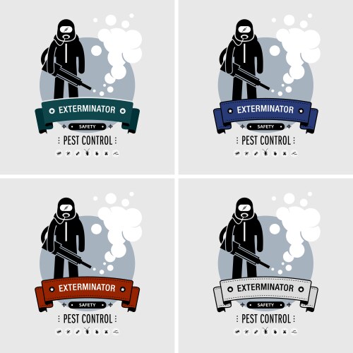 Cockroach exterminator inspiration logo Royalty Free Vector