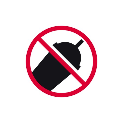 No plastic cup forbidden sign Royalty Free Vector Image