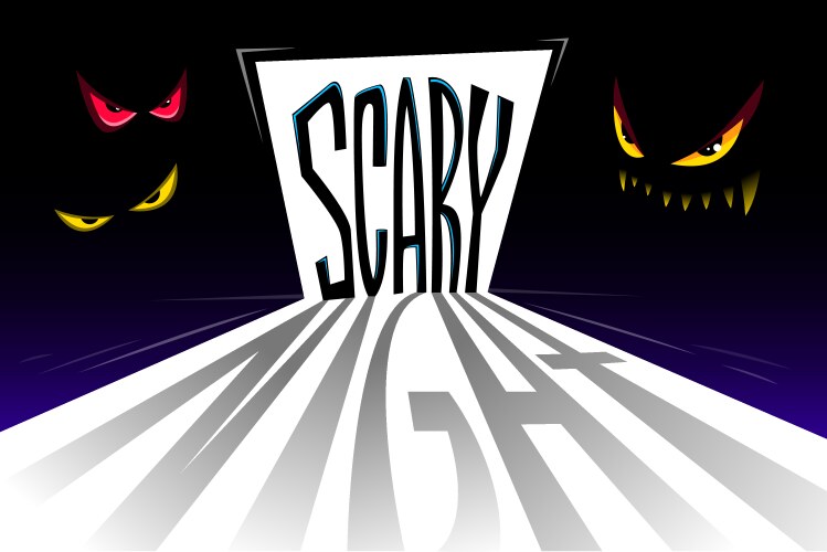 Scary night lettering Royalty Free Vector Image