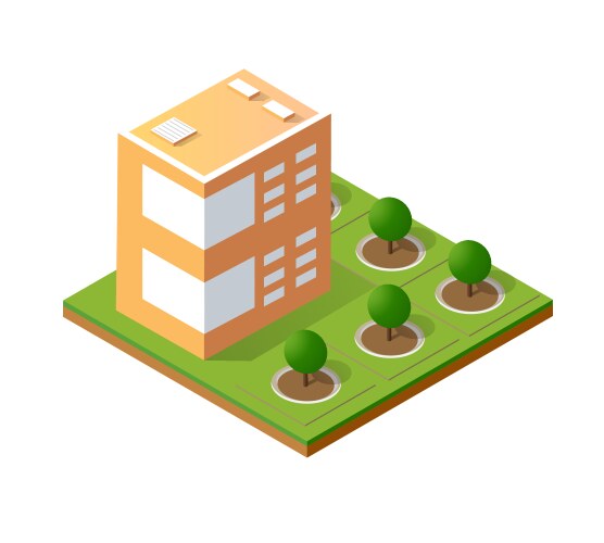 Isometric cartoon house Royalty Free Vector Image