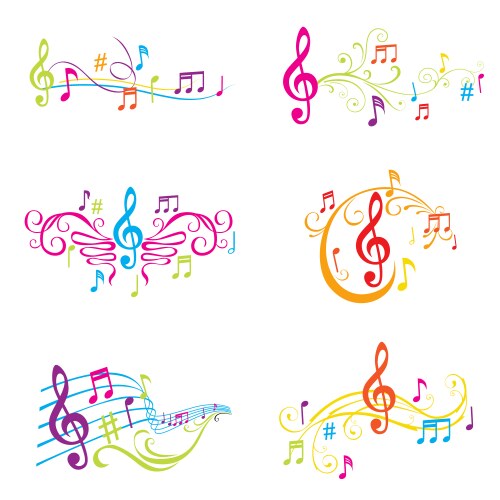 Colorful music notes Royalty Free Vector Image